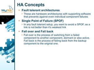 MySQL HA Presentation | PPT