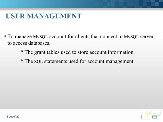Mysql User Managementroutines And Triggers Ppt