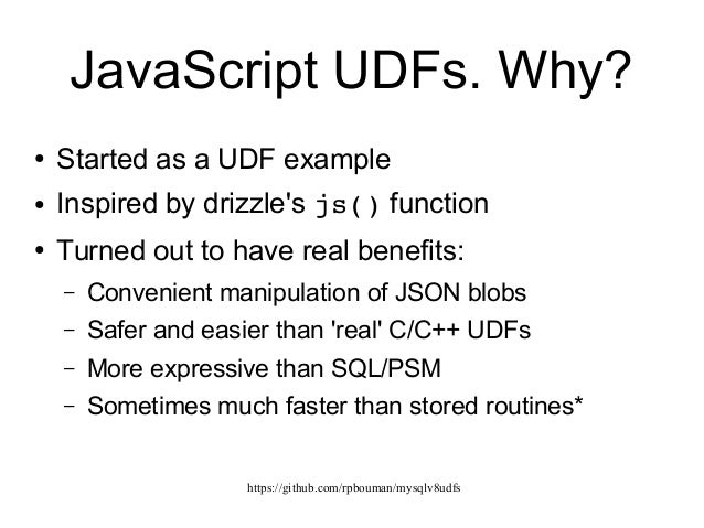 Writing Mysql User Defined Functions In Javascript