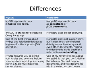 My sql vs mongo | PDF
