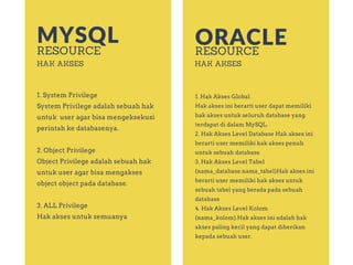 Mysql vs oracle Kecepatan Transaksi, Index, dan Resource | PPT