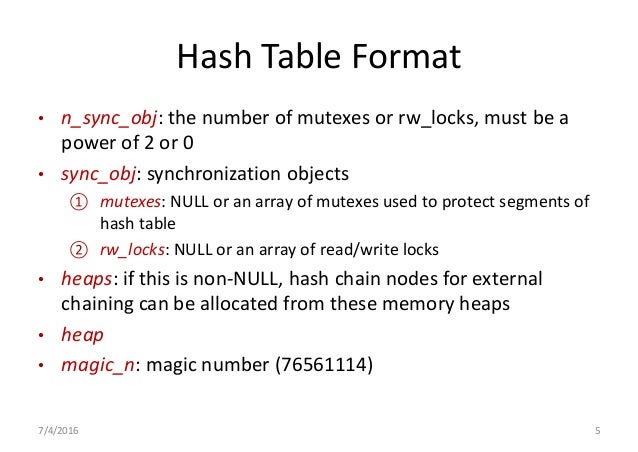 MySQL Hash Table