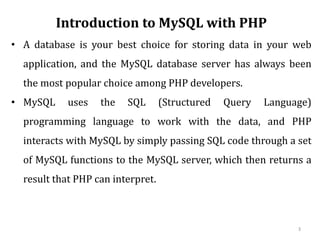 MySQL with PHP | PPT