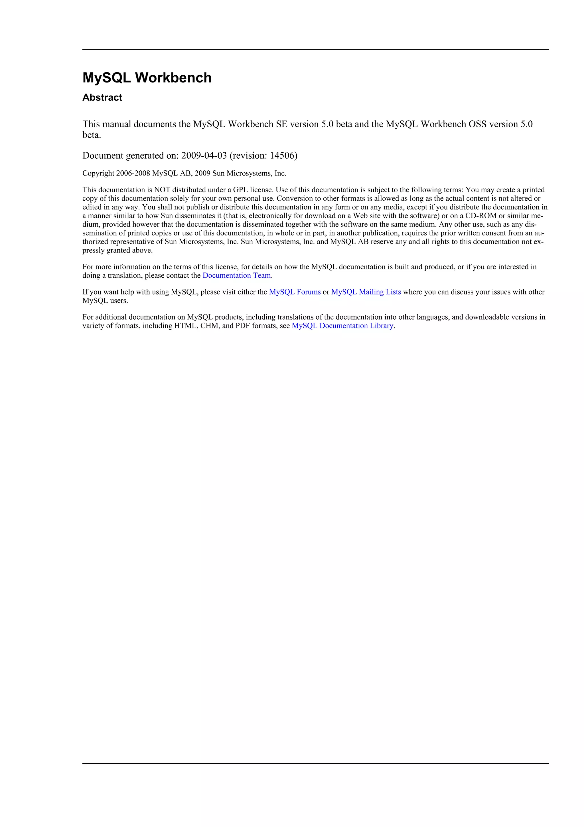 My sql workbench | PDF