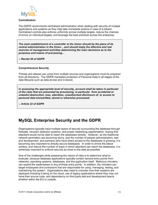 MySQL GDPR Whitepaper | PDF | Databases | Computer Software and Applications