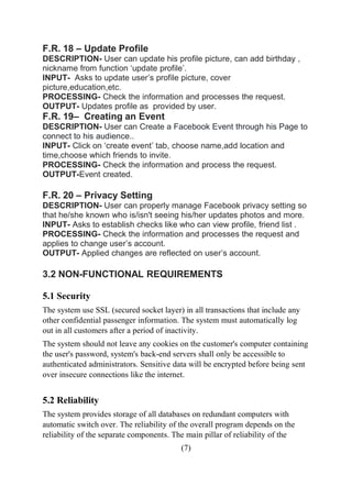 Software requirement Analysis (SRS) for FACEBOOK | PDF