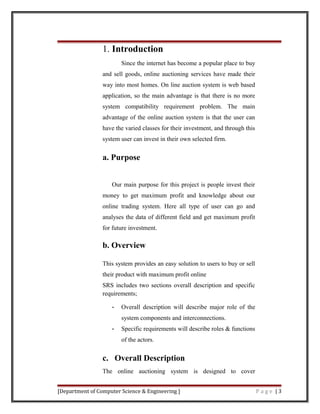 SRS on online auction system | DOC