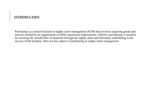 purchasing in supply chain management activites | PPT