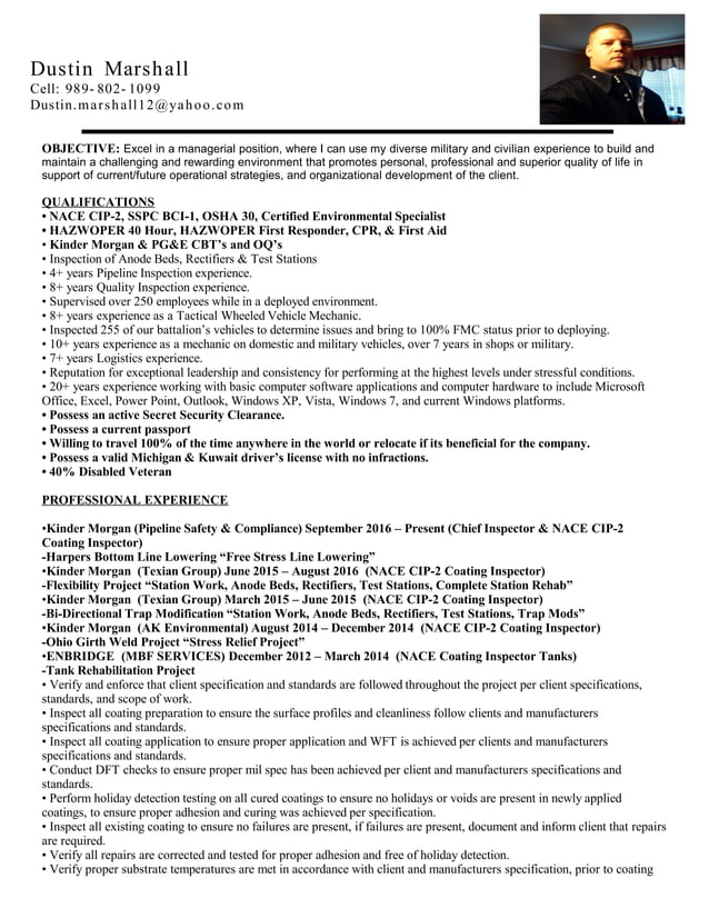 Dustin L. Marshall's Resume | PDF