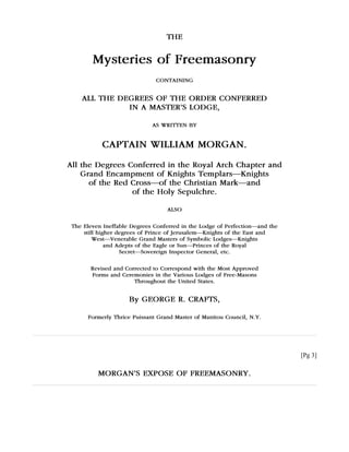 Mysteries of Freemasonry, Captain William Morgan | PDF | Hip Hop Music ...