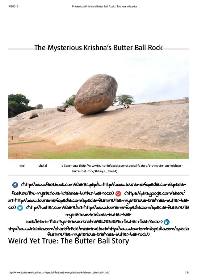 Mysterious krishna’s butter ball rock tourism infopedia