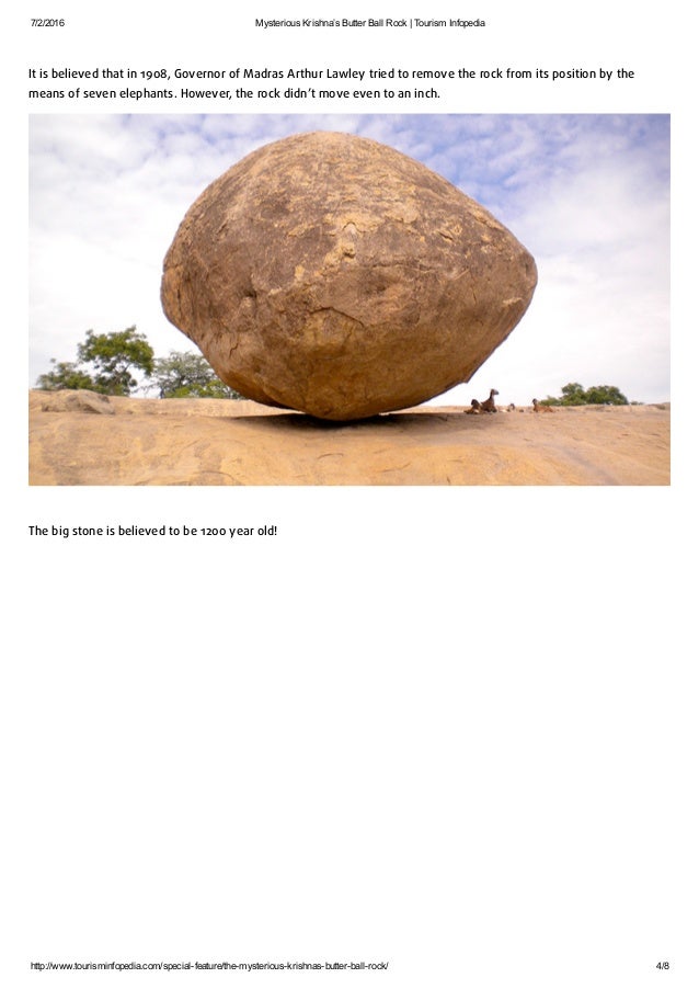 Mysterious krishna’s butter ball rock tourism infopedia