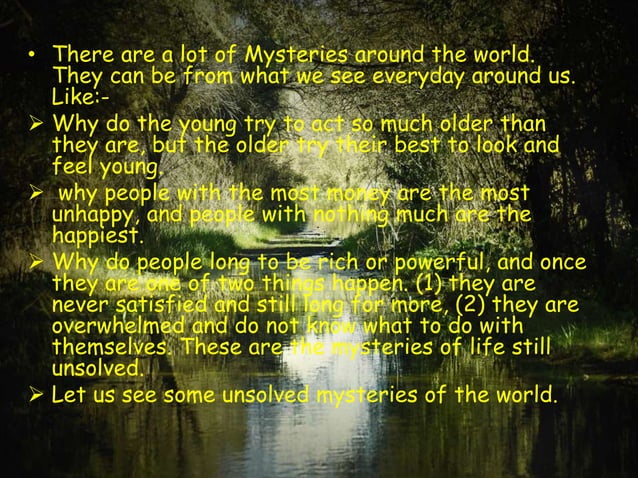 Mysteries of the world | PPTX