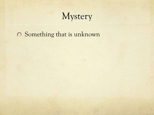 Mystery Genre Terms & Vocabulary | PPTX