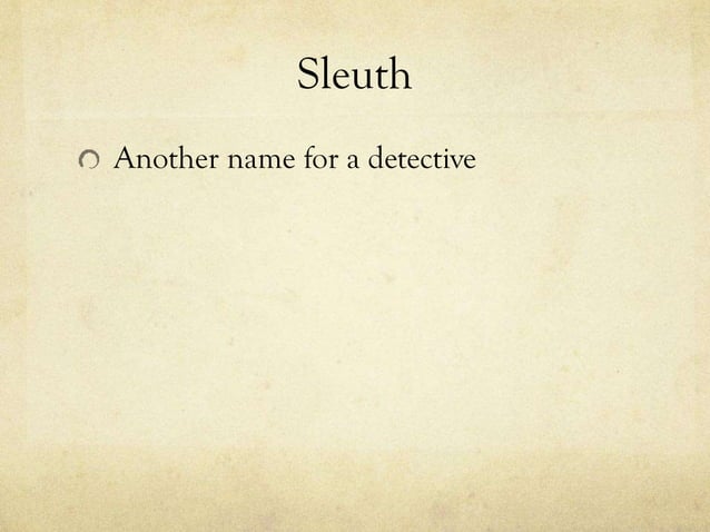 Mystery Genre Terms & Vocabulary | PPTX