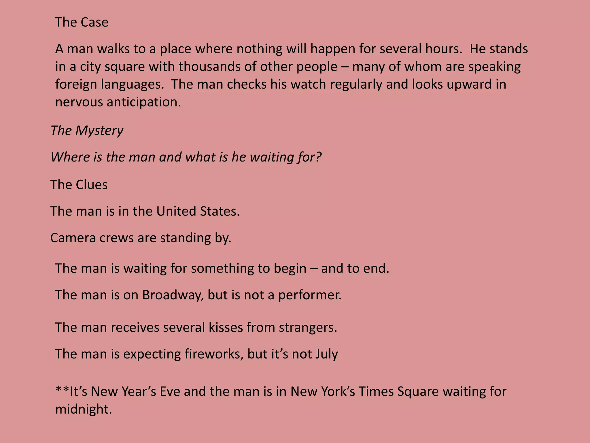 Mystery Inference examples in Literature | PPTX