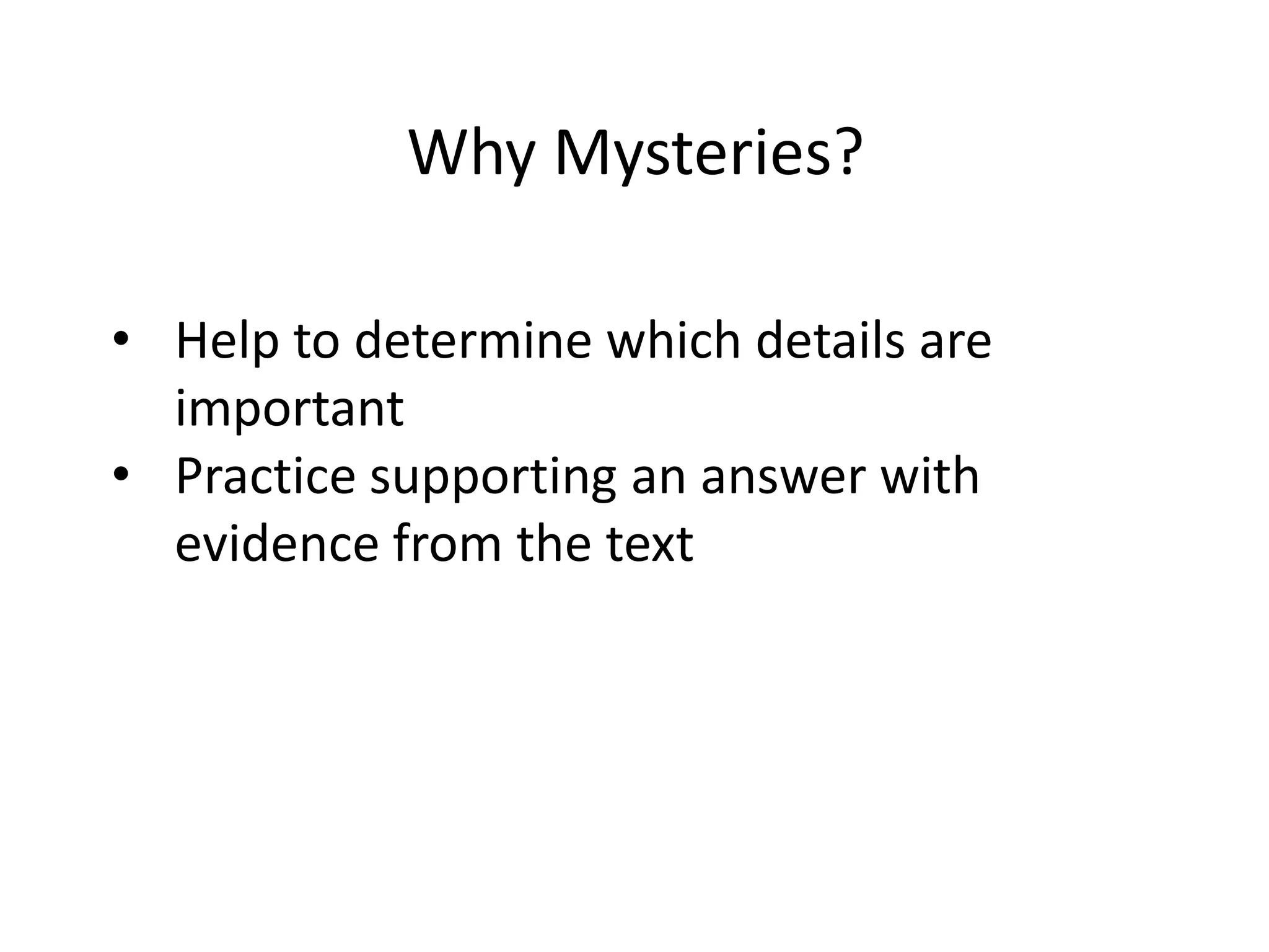 Mystery Lesson Introduction and Vocabulary | PPT