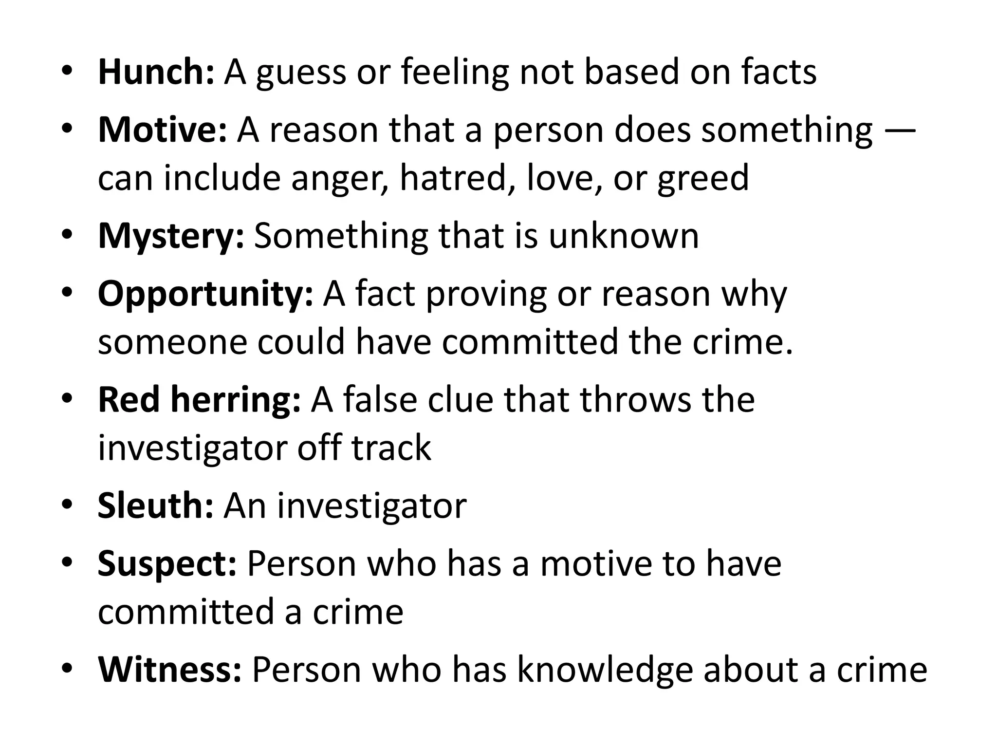 Mystery Lesson Introduction and Vocabulary | PPT