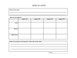 Mystery Lesson Introduction and Vocabulary | PPTX