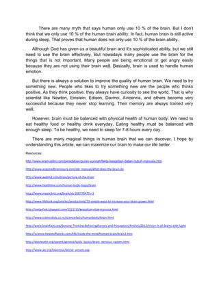 Mystery of human brain | DOCX | Brain and Nervous System Disorders ...