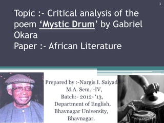 'Mystic drum' | PPTX