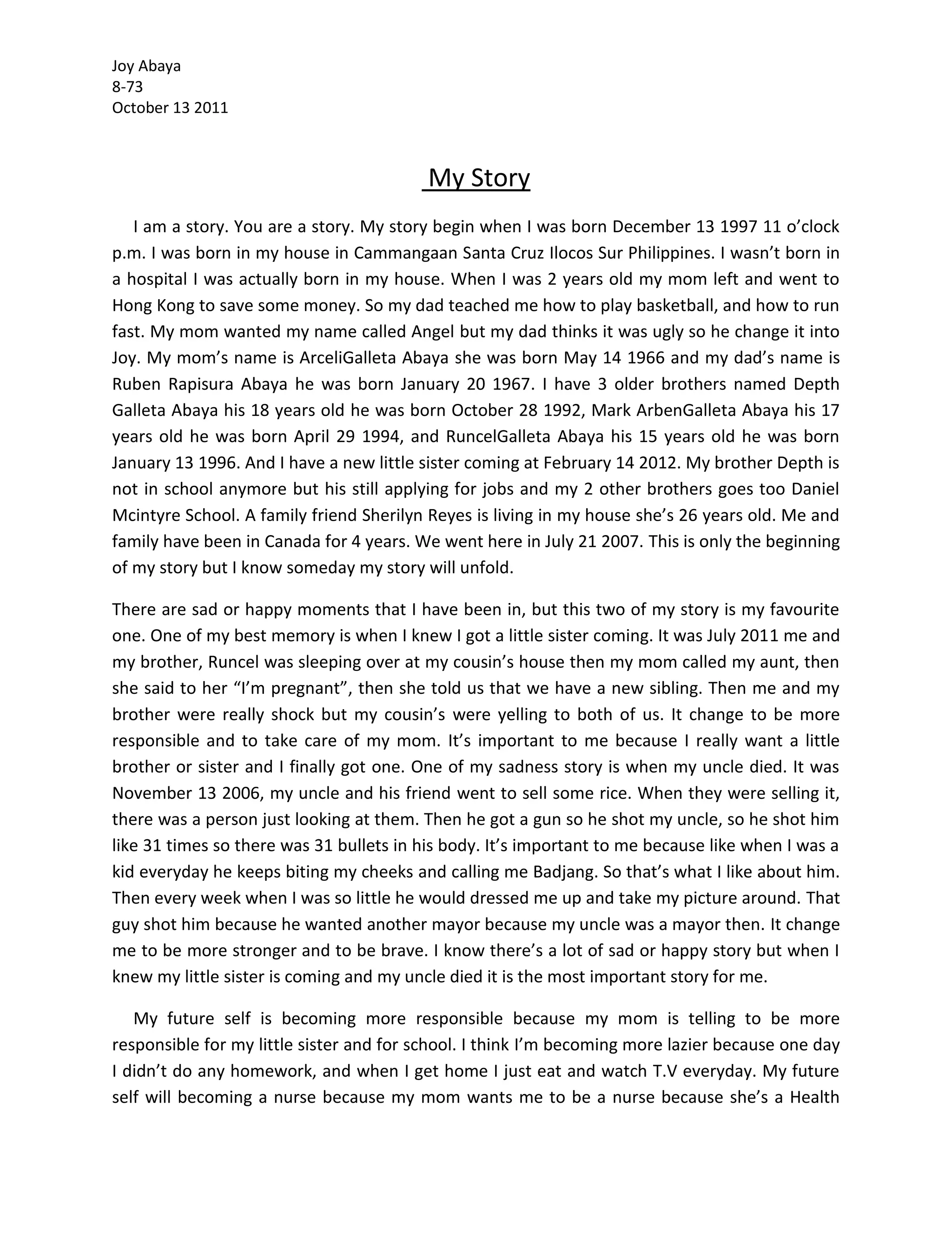 My story | PDF