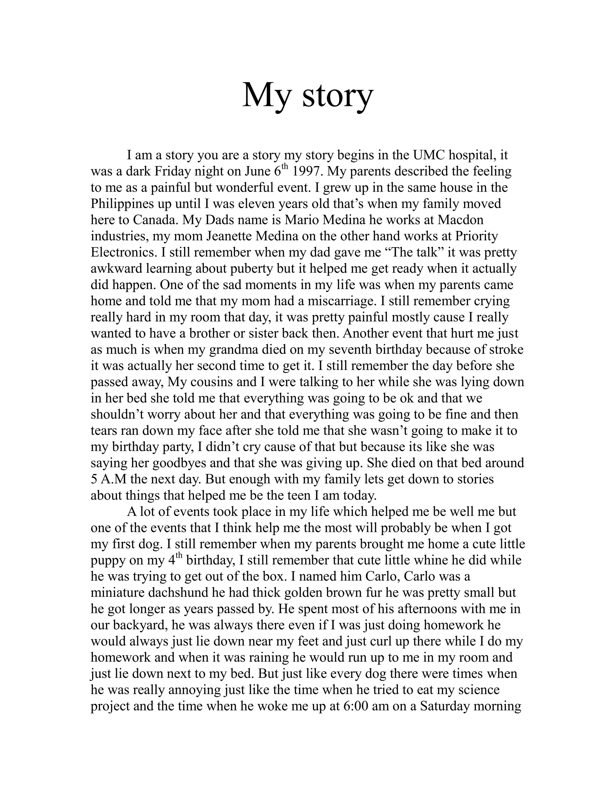Marlo Medina My story | PDF