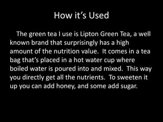 Green Tea - student project | PPT