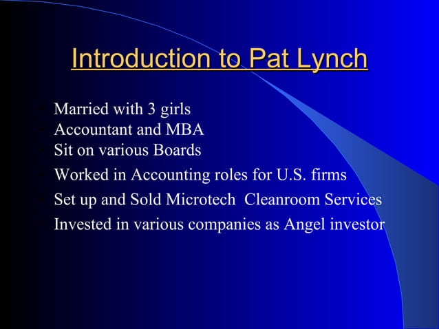My Story - Pat Lynch | PPT