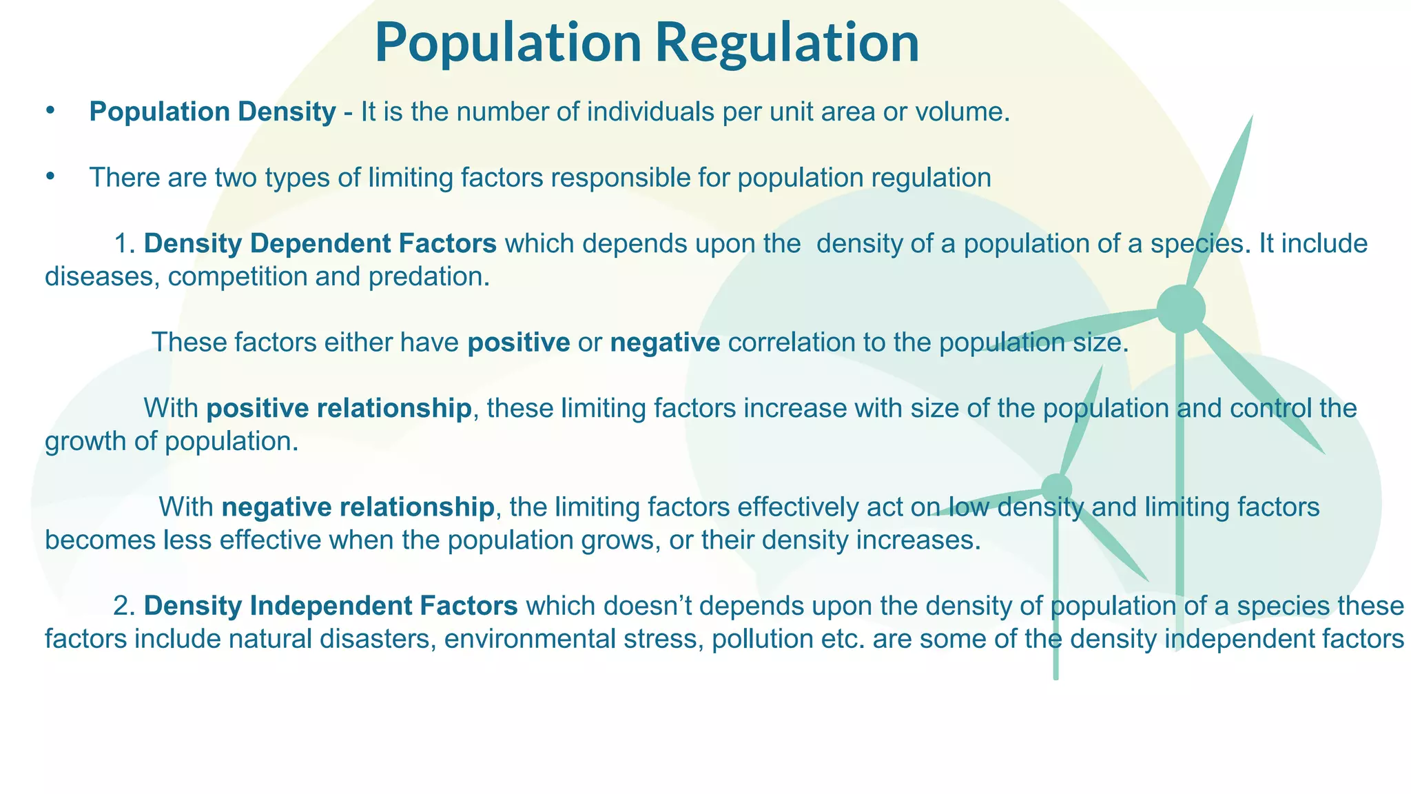 Concept of Carrying capacity, Population growth and Regulation ...