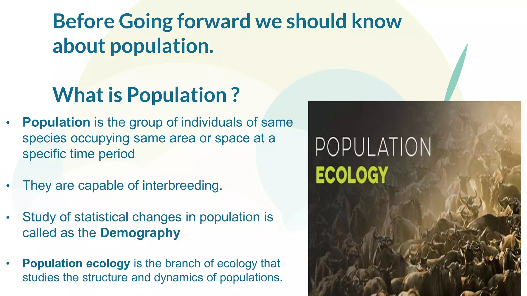 Concept of Carrying capacity, Population growth and Regulation ...