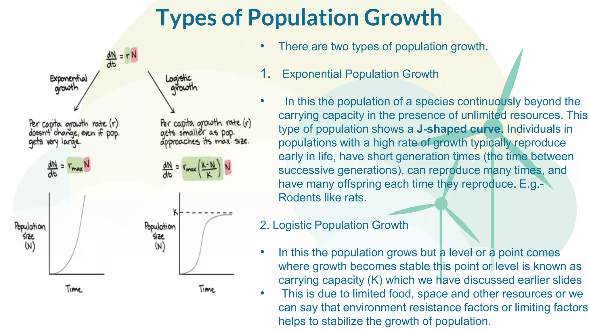 Concept of Carrying capacity, Population growth and Regulation ...