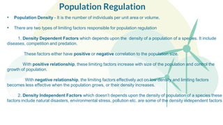 Concept of Carrying capacity, Population growth and Regulation ...