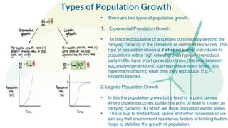 Concept of Carrying capacity, Population growth and Regulation ...