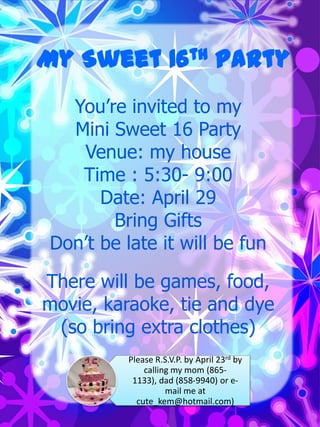 My sweet 16 | PPTX