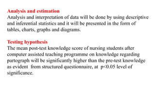 Effectiveness of Computer Assisted Teaching on Partograph Knowledge ...