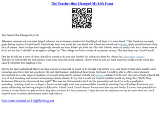 My Teacher | PDF