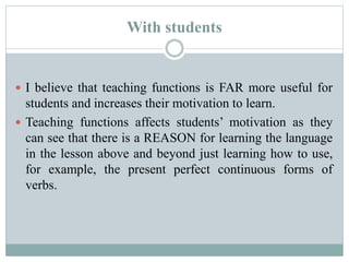Teaching functions | PPTX | Education