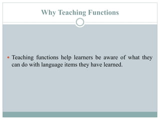 Teaching functions | PPTX | Education