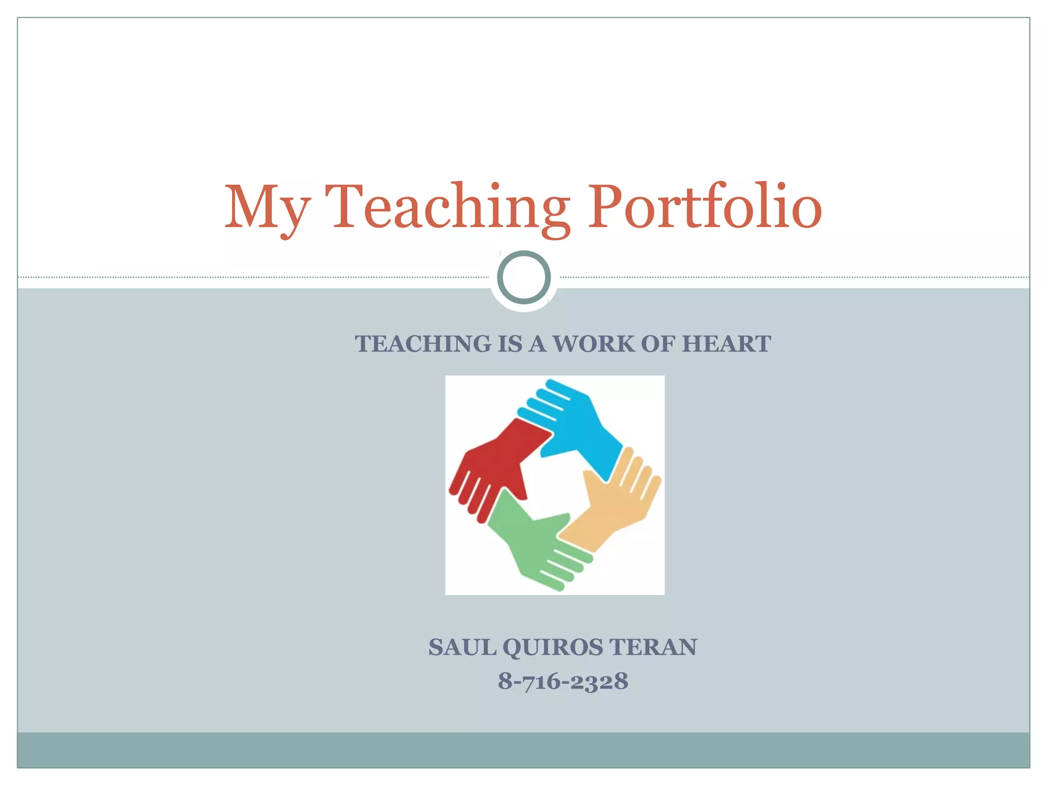 My Teaching Portfolio Ppt