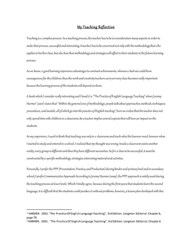 My teaching reflection | PDF