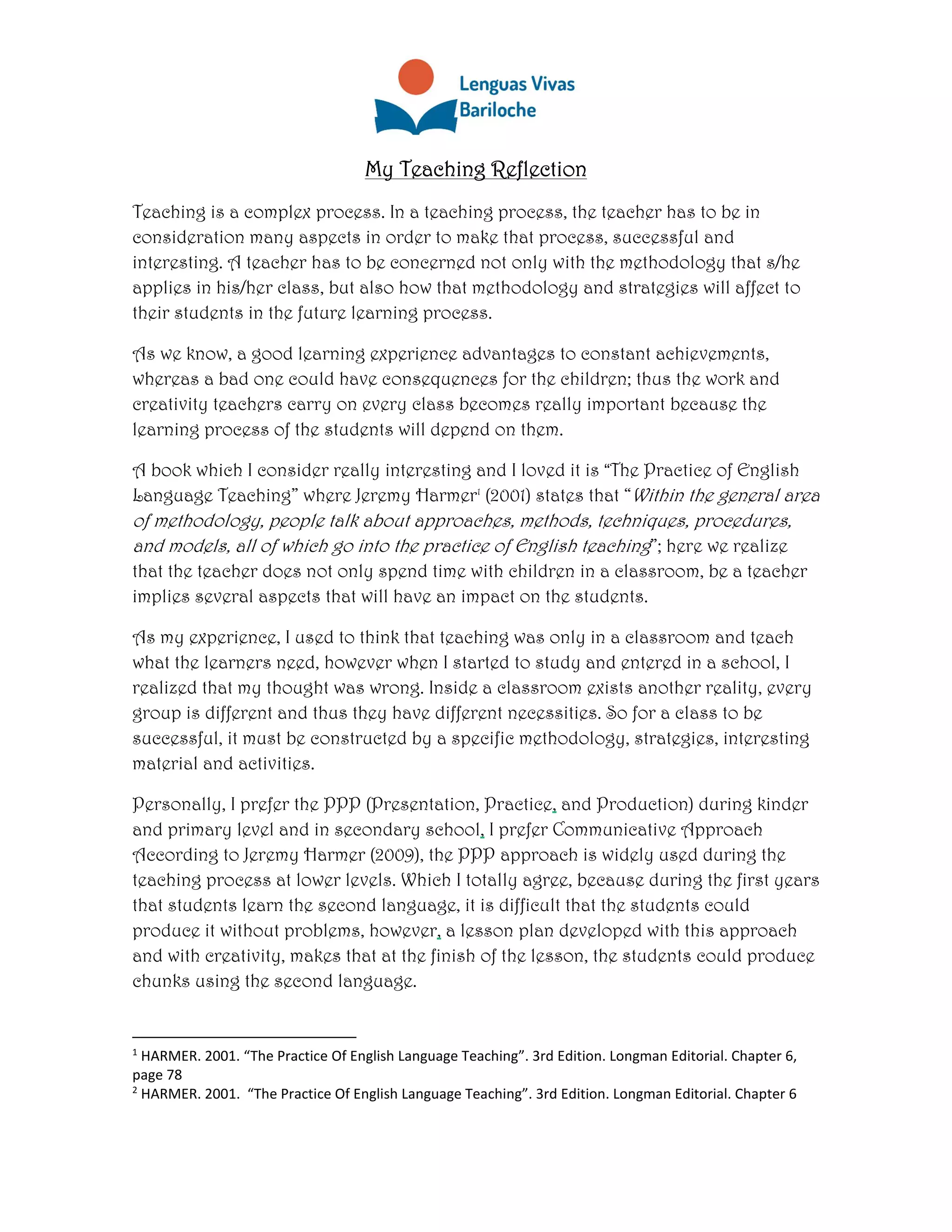 My teaching reflection | PDF | Education