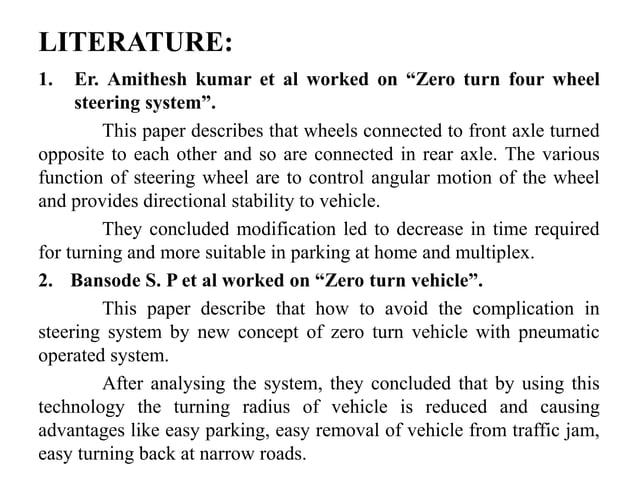 Zero radius turning and four wheel steering system | PPTX | Performance ...