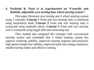 Zero radius turning and four wheel steering system | PPTX