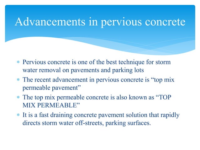 PERMEABLE PAVEMENT SYSTEMS AND TOP MIX PERMEABLE PAVEMENT | PPT