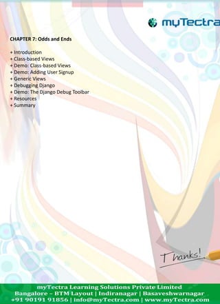 Python and Django Training in Bangalore by myTectra | PPTX | Web Development | Internet