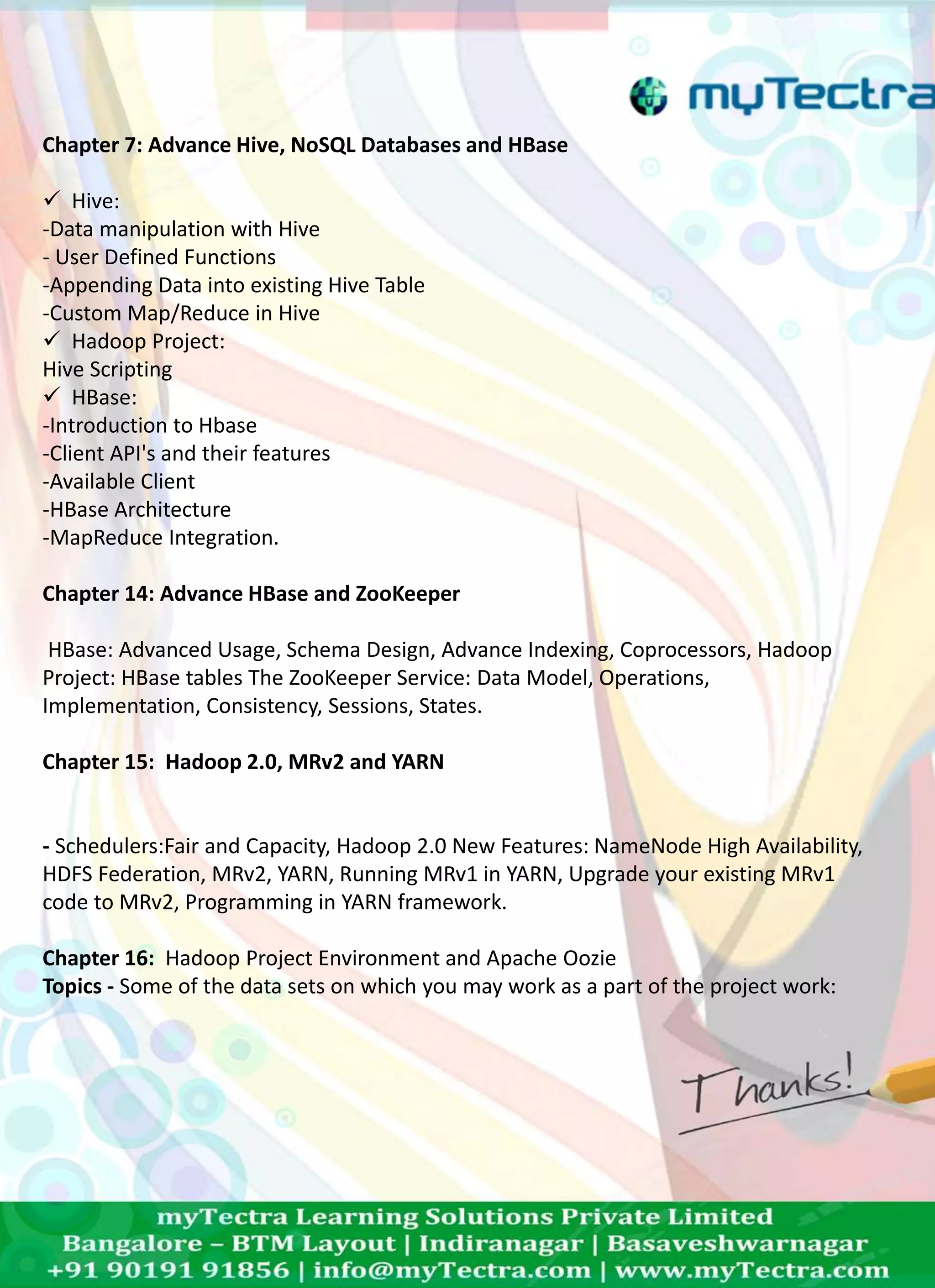 Big Data and Hadoop Training in Bangalore by myTectra | PDF