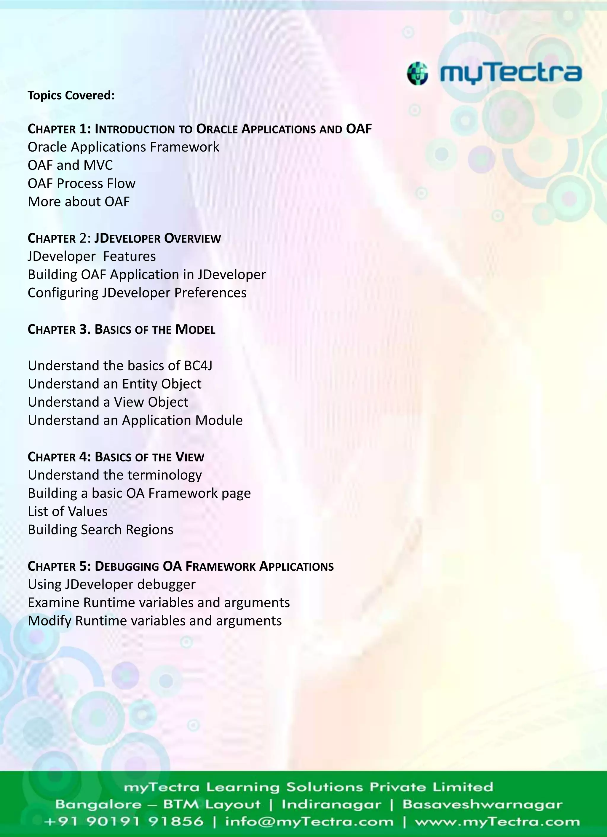 Oracle Framework Training In Bangalore By Mytectra Pptx Web Development Internet