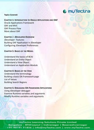 Oracle Framework Training in Bangalore by myTectra | PPTX | Web ...