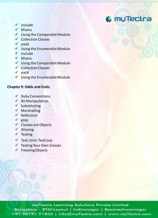 Ruby on Rail Training in Bangalore by myTectra | PDF